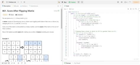 Day 6 Of 30dayscodingchallenge Score After Flipping Matrix Shashi