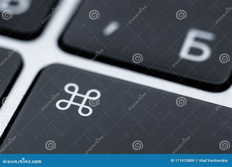 Close Up Of A Black Command Key On A Keyboard Function Key To Control Stock Photo Image Of