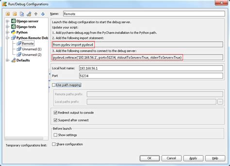Python Remote Debugging On Pycharm Stack Overflow
