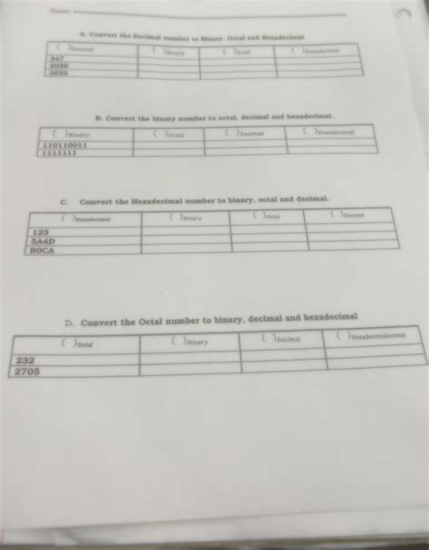 Solved A Coravert The Decimal Number To Binary Octal And Chegg Com
