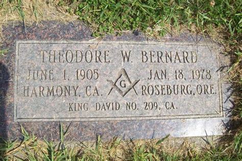 Theodore Walter Ted” Bernard 1905 1978 Find A Grave Memorial
