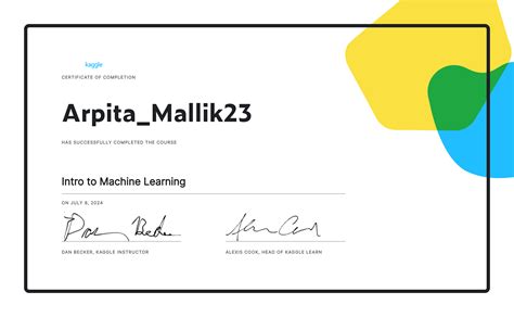 Arpita Mallik Completed The Intro To Machine Learning Course On Kaggle