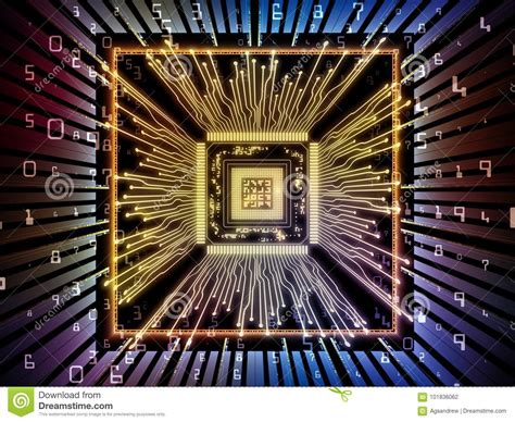 visualization of computer cpu stock illustration illustration of
