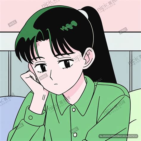 Ai创作图划重点漫画插图插画 对象女友插画 女孩生气插画 卡通女孩半身像 低头思索女孩 动漫女孩卡通形象 青春题材漫画人物 卡通动漫制服女孩 八零年代女孩插画 卡通女孩半身头像 捂脸的女生