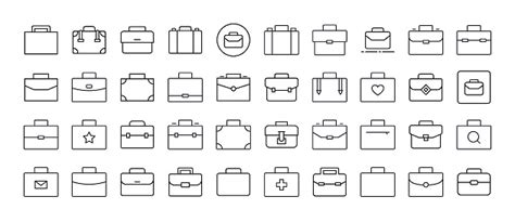 서류 가방 아이콘은 Ui 플래카드 책 앱에 대해 설정됩니다 편집 가능한 스트로크 웹 사이트 책 카드 앱에 적합 가방에 대한 스톡 벡터 아트 및 기타 이미지 Istock
