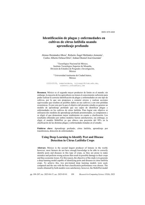 Pdf Using Deep Learning To Identify Pest And Disease Detection In