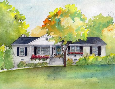 the timeless elegance of custom watercolor house portraits by evelyn lark medium