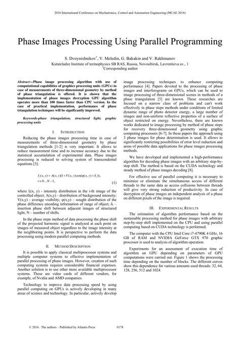 Pdf Phase Images Processing Using Parallel Programming