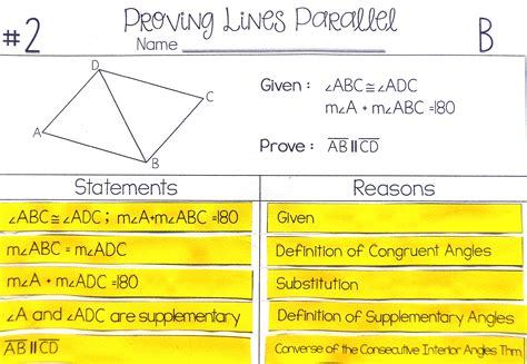 Simple Geometry Proofs Worksheets