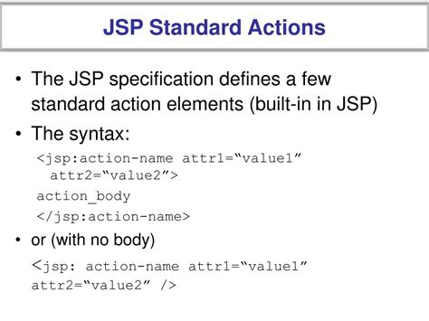 ppt jsp standard actions powerpoint presentation free download id 3844971