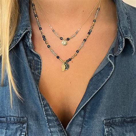 indra denim gemstone beaded necklace raindrops on roses st albans