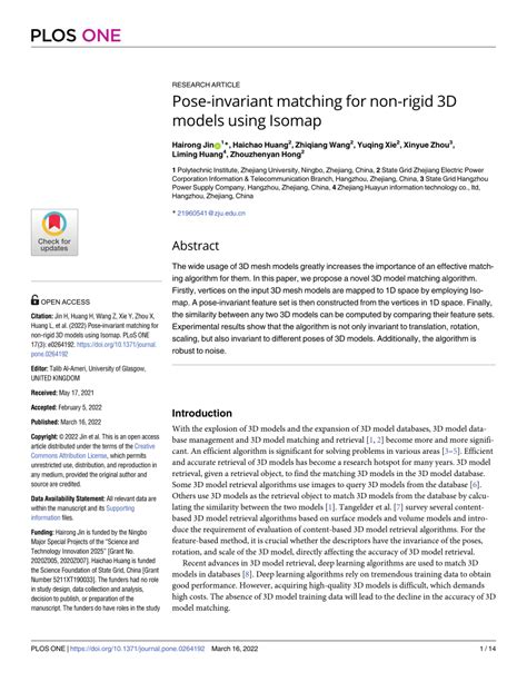 Pdf Pose Invariant Matching For Non Rigid D Models Using Isomap