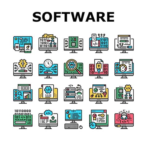 Premium Vector Software Program Development Icons Set Vector