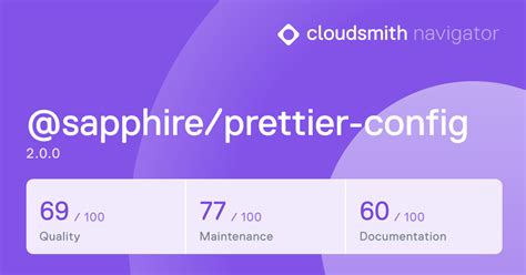 Sapphire Prettier Config 2 0 0 Npm Package Quality Cloudsmith Navigator