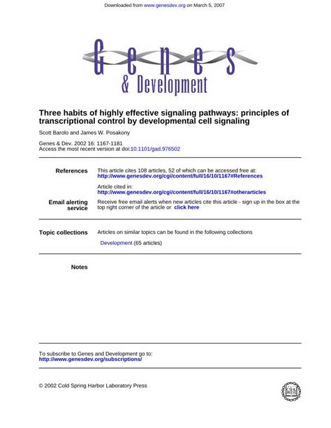Pdf Three Habits Of Highly Effective Signaling Pathways Dokumen Tips