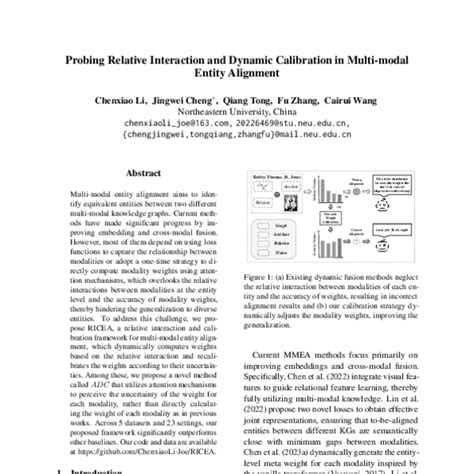Probing Relative Interaction And Dynamic Calibration In Multi Modal