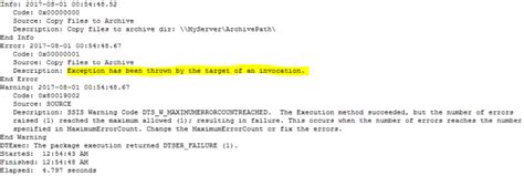 Ssis Script Task Exception Thrown By Target Of An Invocation John