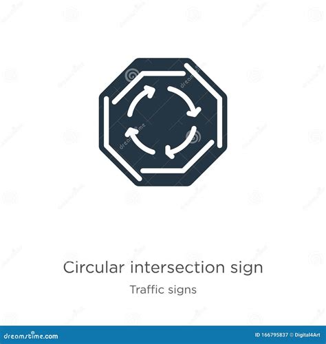Circular Intersection Sign Icon Vector Trendy Flat Circular Intersection Sign Icon From Traffic