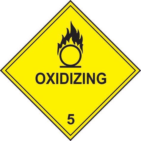 Oxidizing 5 Labels Laminated Polypropylene 250mm X 250mm Rsis