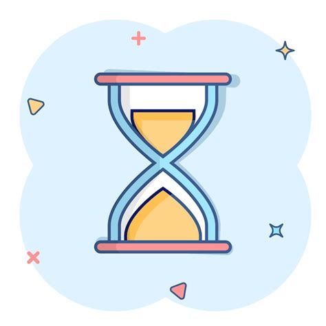 Icono De Reloj De Arena En Estilo Cómic Ilustración De Vector De