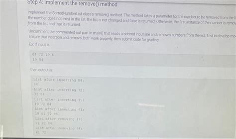 Solved 3 18 LAB Sorted Number List Implementation With Chegg
