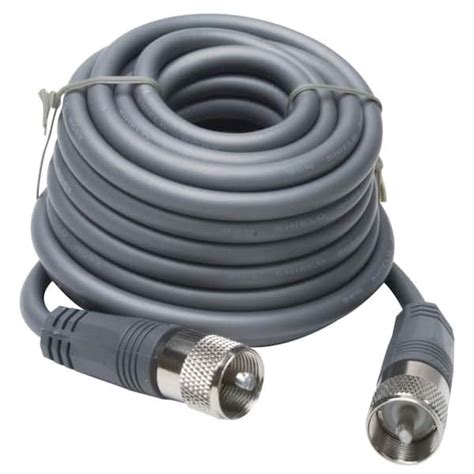 RoadPro CB Antenna Mini Coax Cable With PL Connectors In Gray Ft RP X The Home Depot