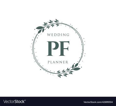 Pf Initials Letter Wedding Monogram Logos Vector Image Pf Initials Letter Wedding Monogram Logos Vector Image