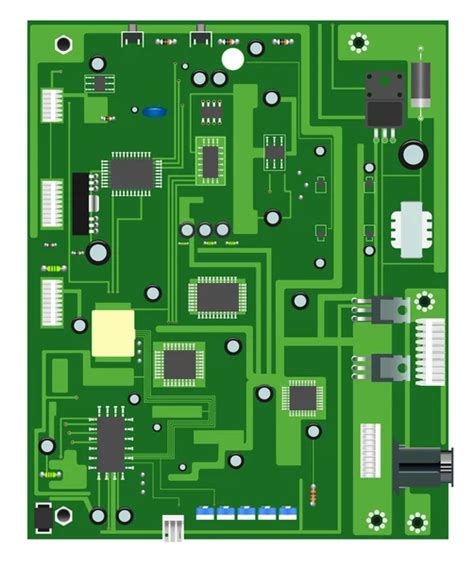 Computer Ic Chip Template Microchip Brochure Circuit Board Design Abstract Background Vector