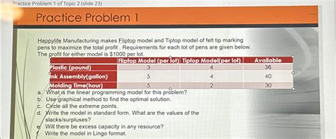 Solved Practice Problem 1 ﻿of Topic 2 Slide 23 Practice