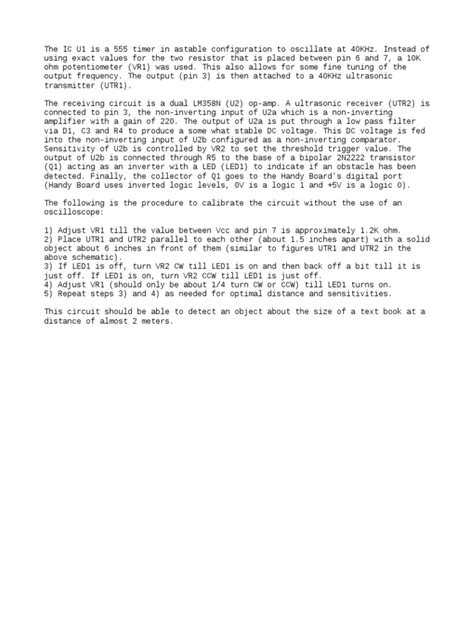 Ultrasonic Sensor Using 555 Timer Pdf