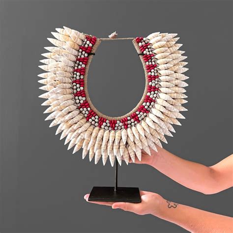 B Decorative Shell Necklace On Custom Stand Large White Catawiki