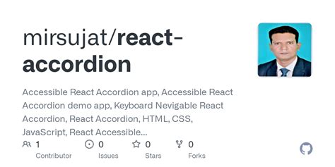 GitHub Mirsujat React Accordion Accessible React Accordion App