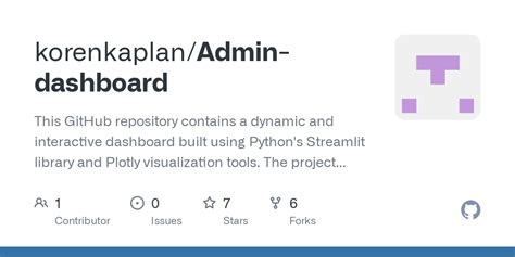 Github Korenkaplanadmin Dashboard This Github Repository Contains A