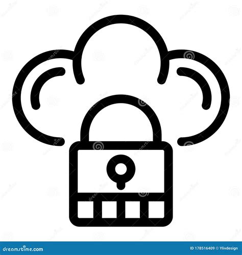 Locked Data Cloud Icon Outline Style Stock Vector Illustration Of Internet Identity