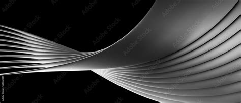 Metallic Grey Abstract Shiny Modern 3d Object With Many Overlapping Layers And Flowing Curves