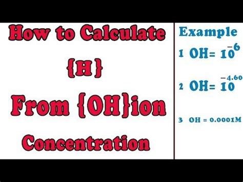 How To Calculate Hydroxide Ion Concentration From Ph