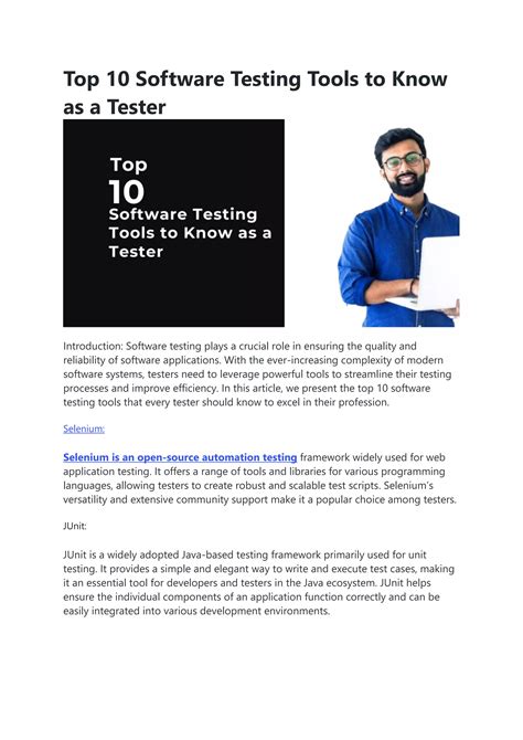 Top Software Testing Tools To Know As A Tester Pdf