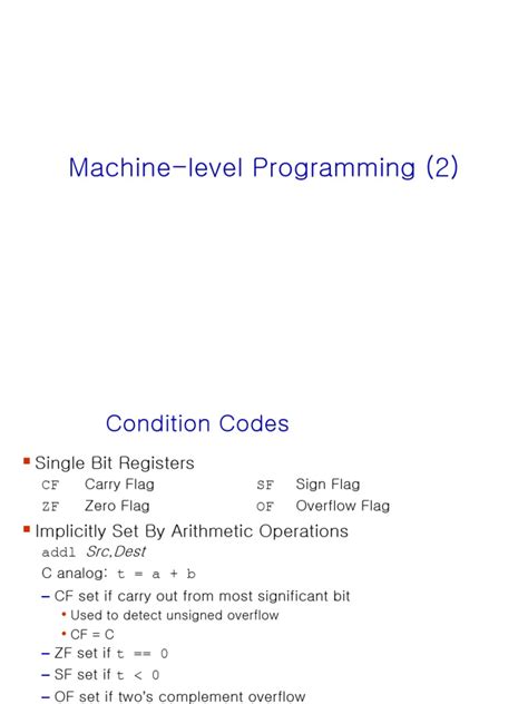 Machine Level Programming Pdf Control Flow Computer Engineering