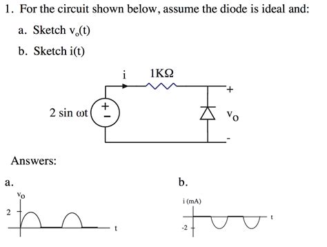 Solved For The Circuit Shown Below Assume The Diode Is Chegg