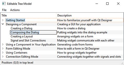 C Qt Attempt To Add Drag And Drop To Editable Tree Model Example