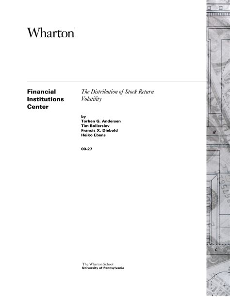 Pdf The Distribution Of Stock Return Volatility