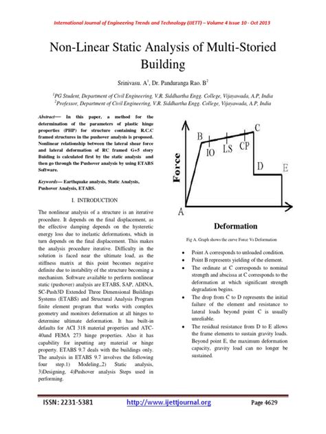 Non Linear Static Analysis Of Multi Storied Building Pdf