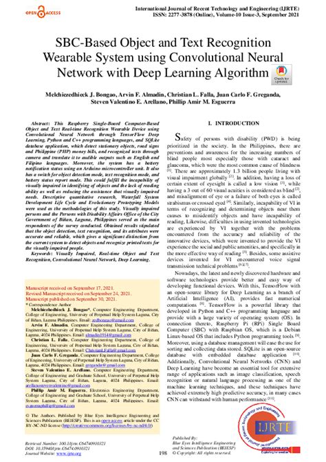 Pdf Wearable Object And Text Recognition System