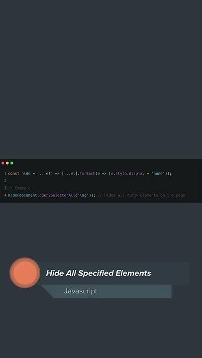 Hide All Elements Specified Html Javascript Shorts Youtube
