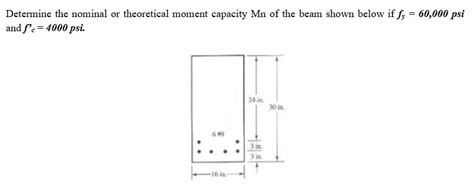 Solved Determine The Nominal Or Theoretical Moment Capacity