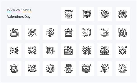 Free Vector 25 Valentines Day Line Icon Pack Vector Icons Illustration