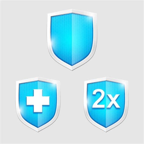 Premium Vector Protection Shield Concept Vector Illustration Set