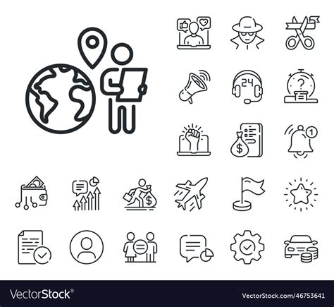 Outsource Work Line Icon Freelance Job Sign Vector Image