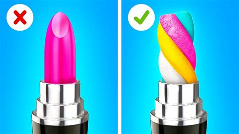 학교에서 몰래 간식과 화장품 숨기기 재미있는 음식 트릭 Youtube