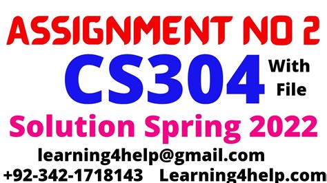 Cs304 Assignment 2 2022 Cs304 Assignment 2 Solution Spring 2022 Cs304
